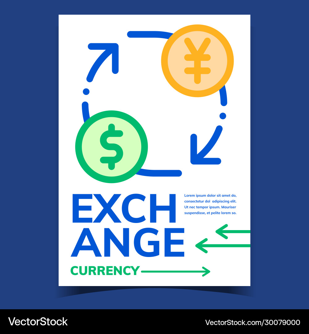 Exchange currency creative advertise poster Vector Image