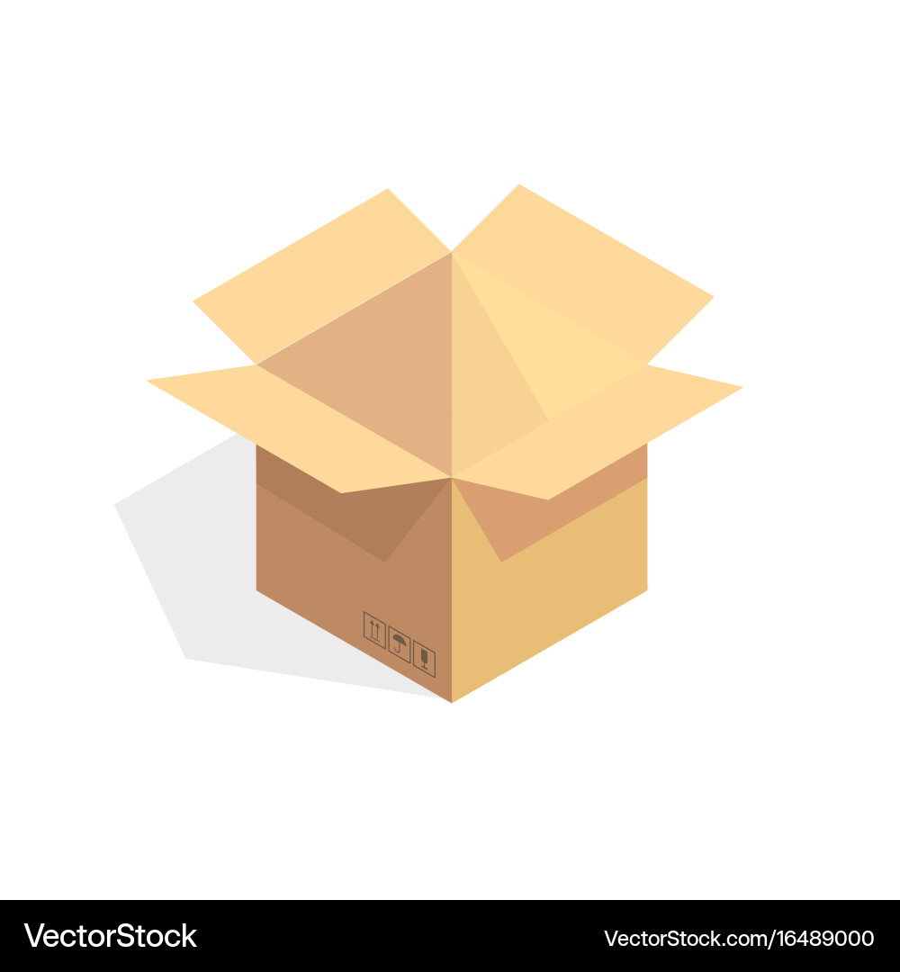 Isometric cardboard icon cartoon package box Vector Image
