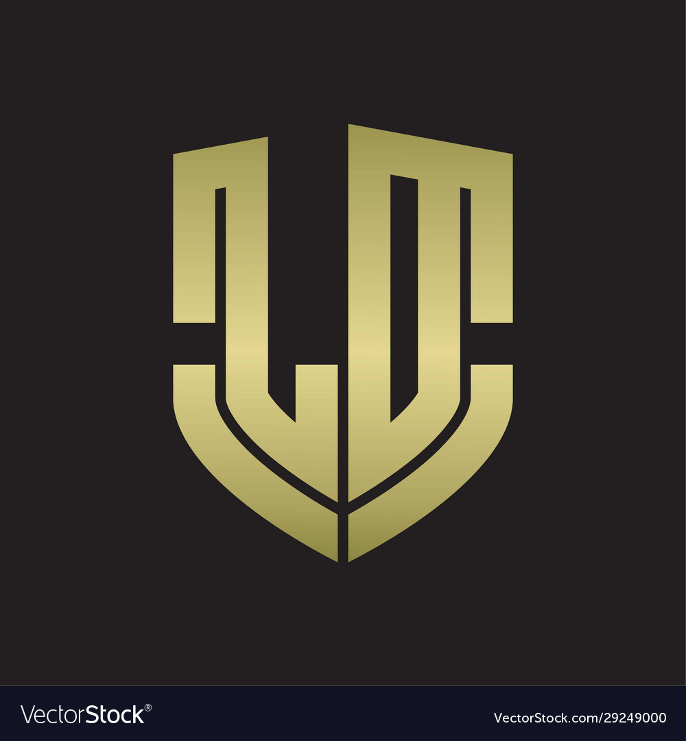 Ld logo monogram with emblem shield shape design Vector Image Ld logo monogram with emblem shield shape design Vector Image