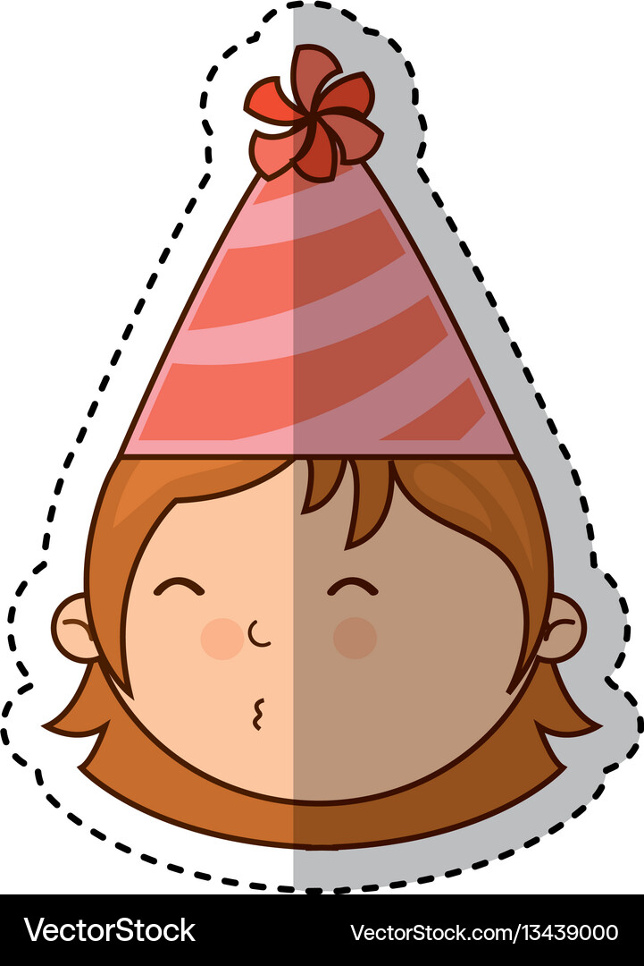 Little kid with party hat icon Royalty Free Vector Image