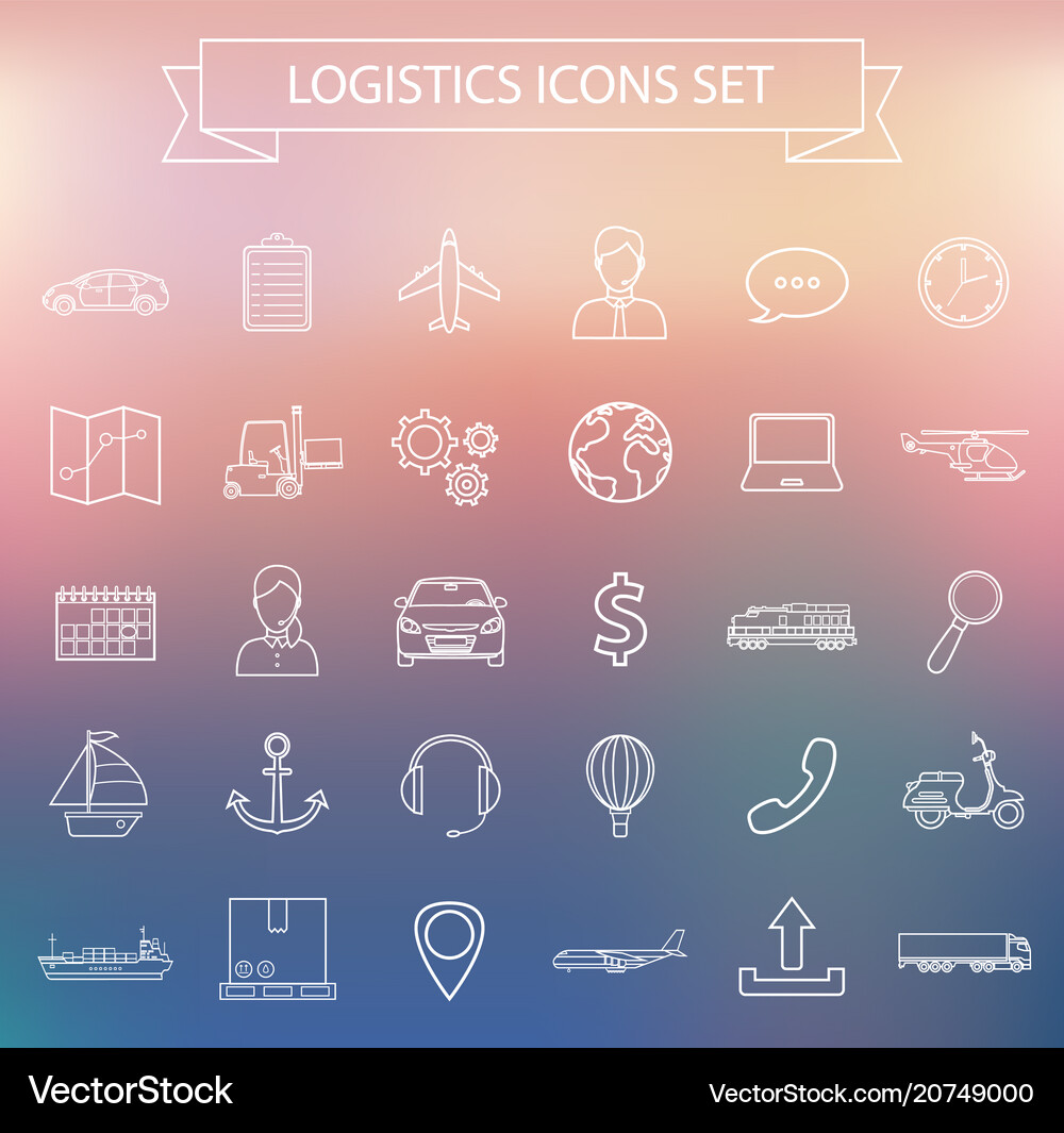 Logistics icons set delivery and transportation Vector Image