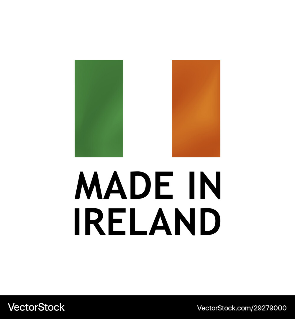 Made in ireland label tag template Royalty Free Vector Image