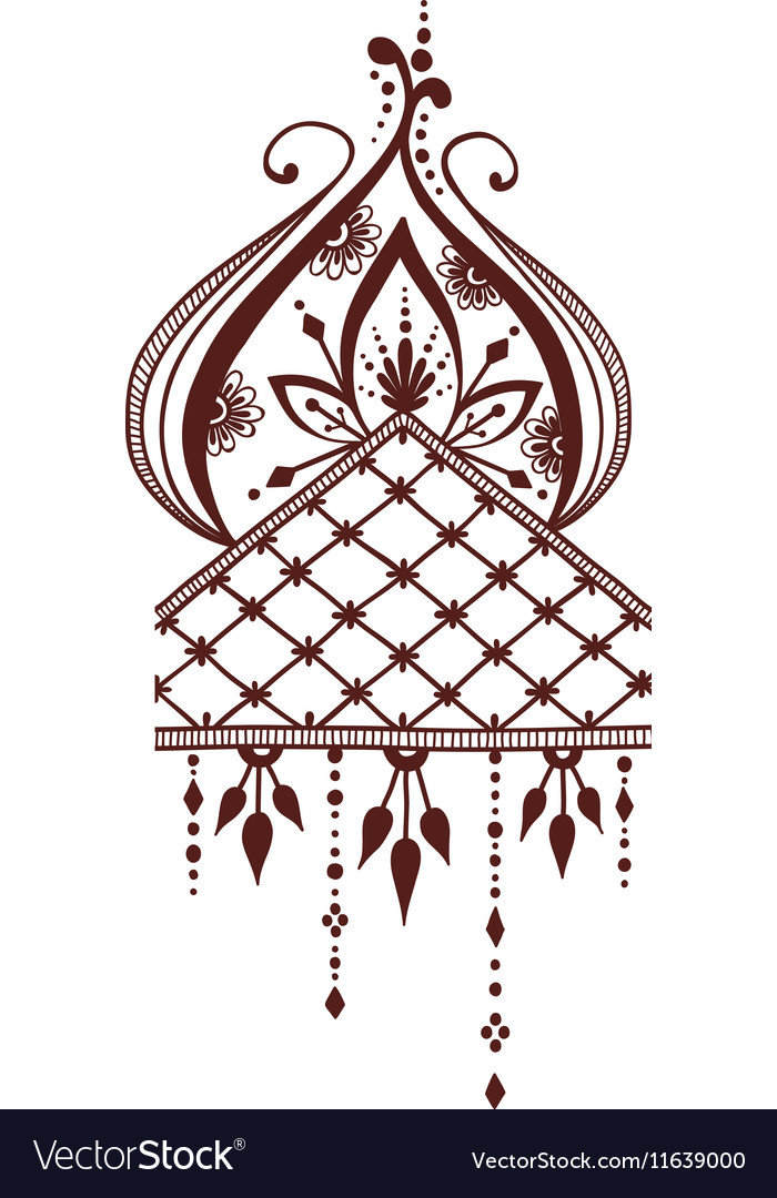 Mehendi pattern Royalty Free Vector Image - VectorStock