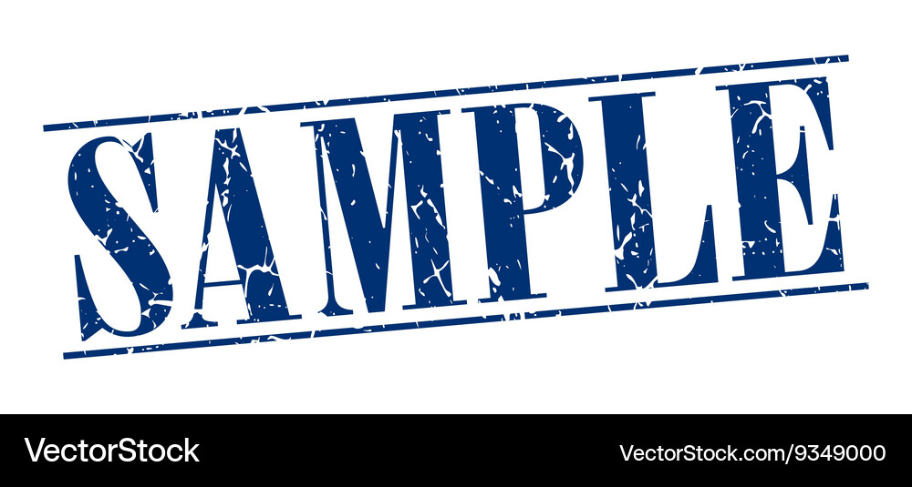 Sample blue grunge vintage stamp isolated on white
