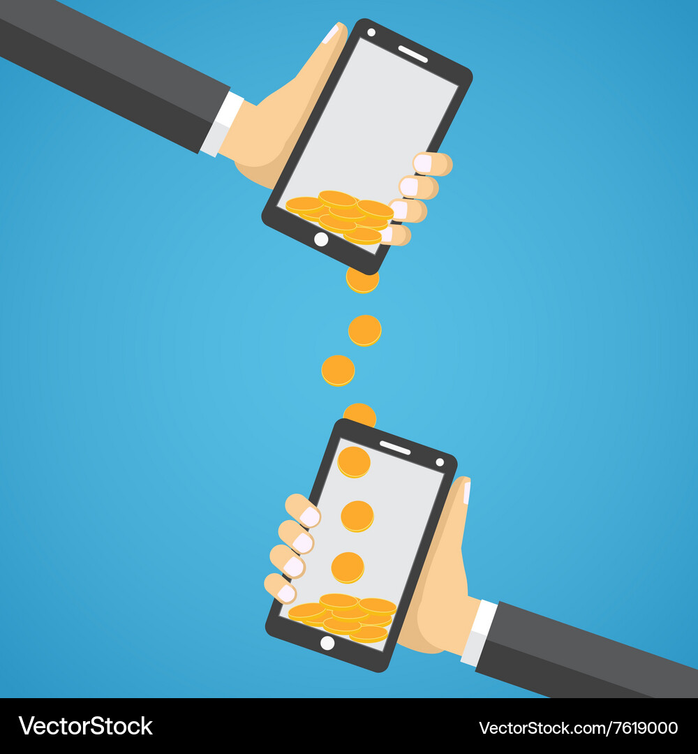Sending and receiving money wireless Royalty Free Vector