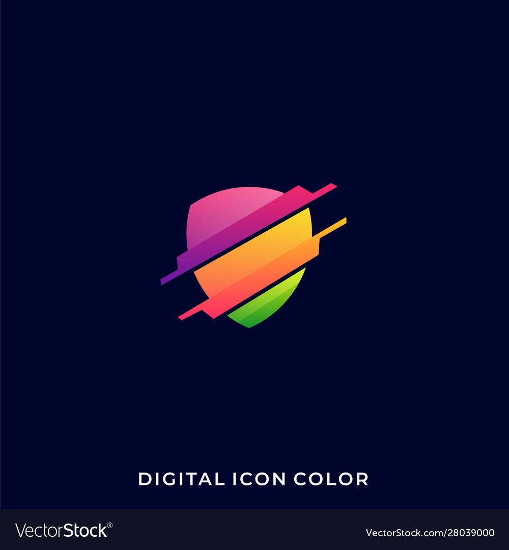 Shield technology design template Royalty Free Vector Image