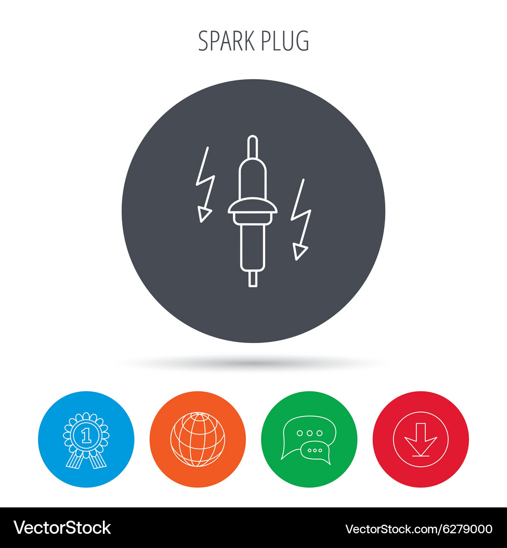 Spark plug icon car electric part sign Royalty Free Vector