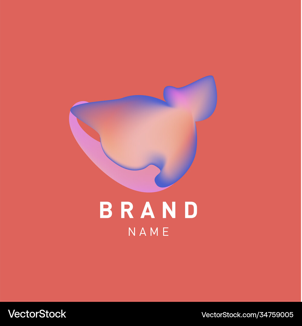 Abstract liquid 3d gradient logo brand company Vector Image