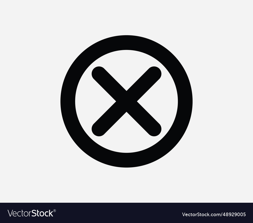 Cancel circle icon round delete remove wrong sign Vector Image