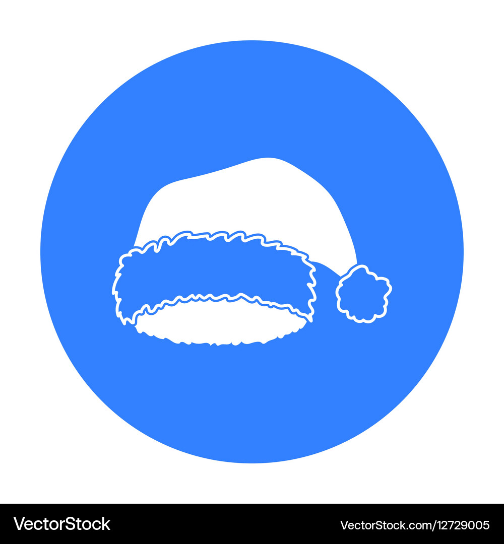 Christmas cap icon in black style isolated Vector Image