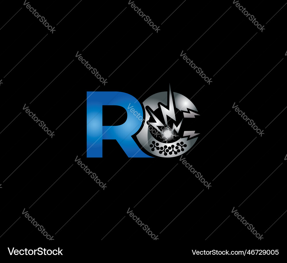 Electric energy abstract rc letter creative logo – Royalty-Free Vector ...
