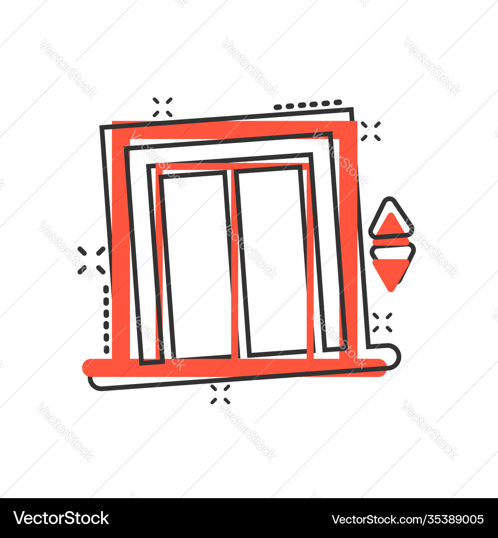 Elevator icon in comic style lift cartoon Vector Image