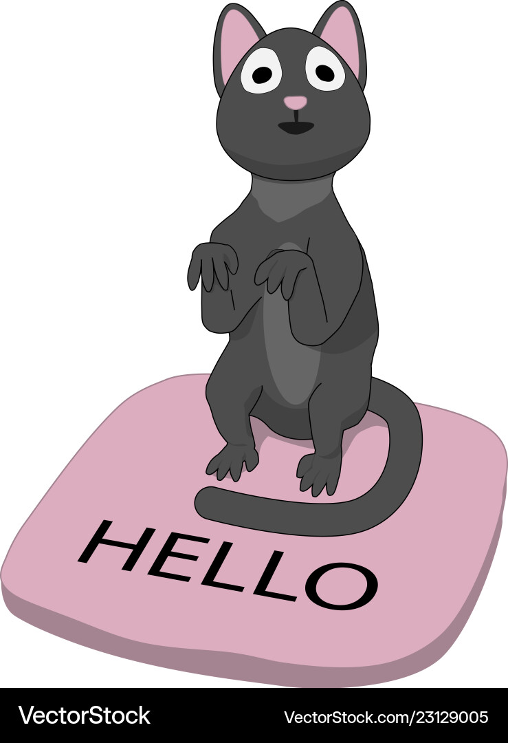 Friendly cat sitting on the rug Royalty Free Vector Image