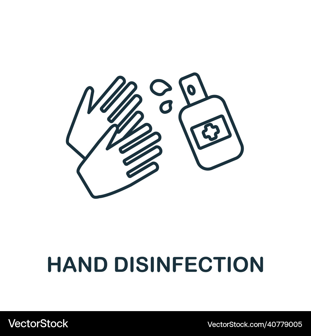 Hand disinfection icon line element from cleaning Vector Image