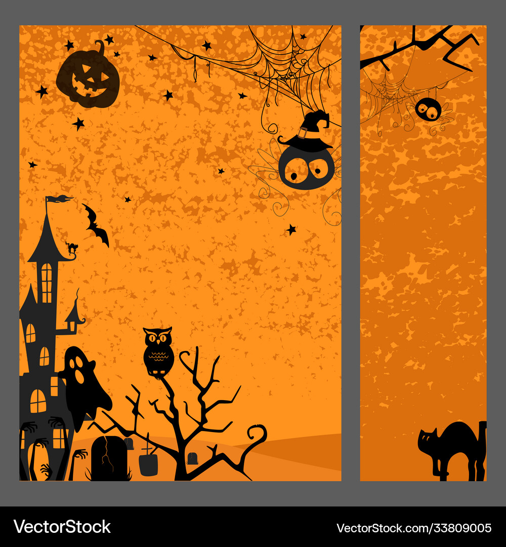 Happy halloween banner set design Royalty Free Vector Image