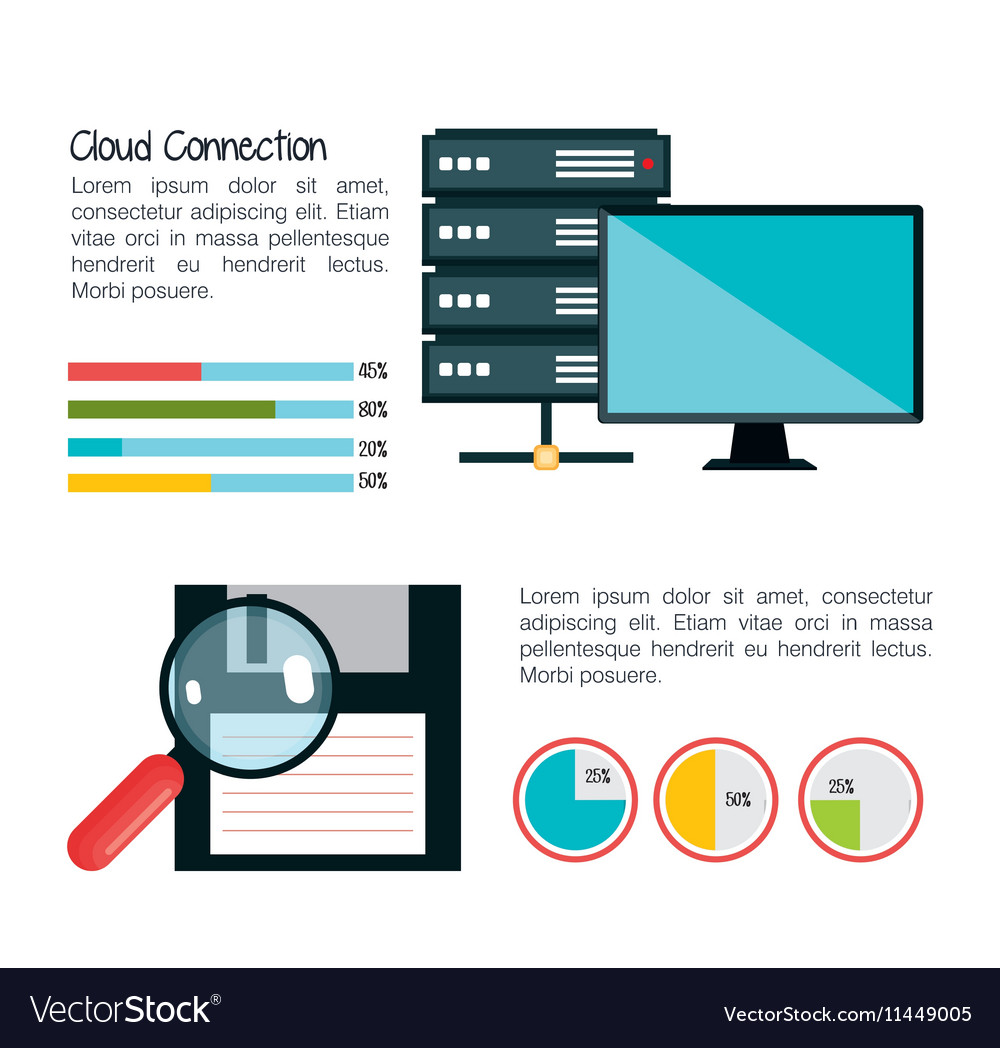 Infographic technology flat icons Royalty Free Vector Image