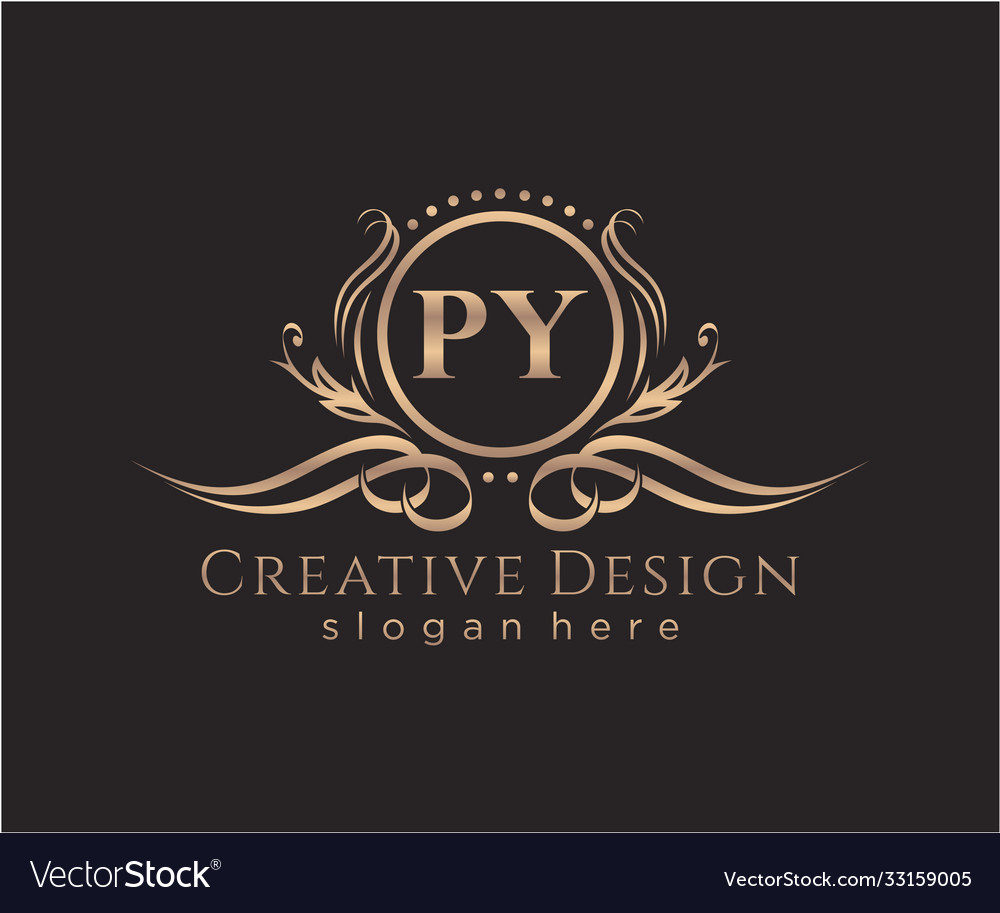 Initial py beauty monogram and elegant logo design