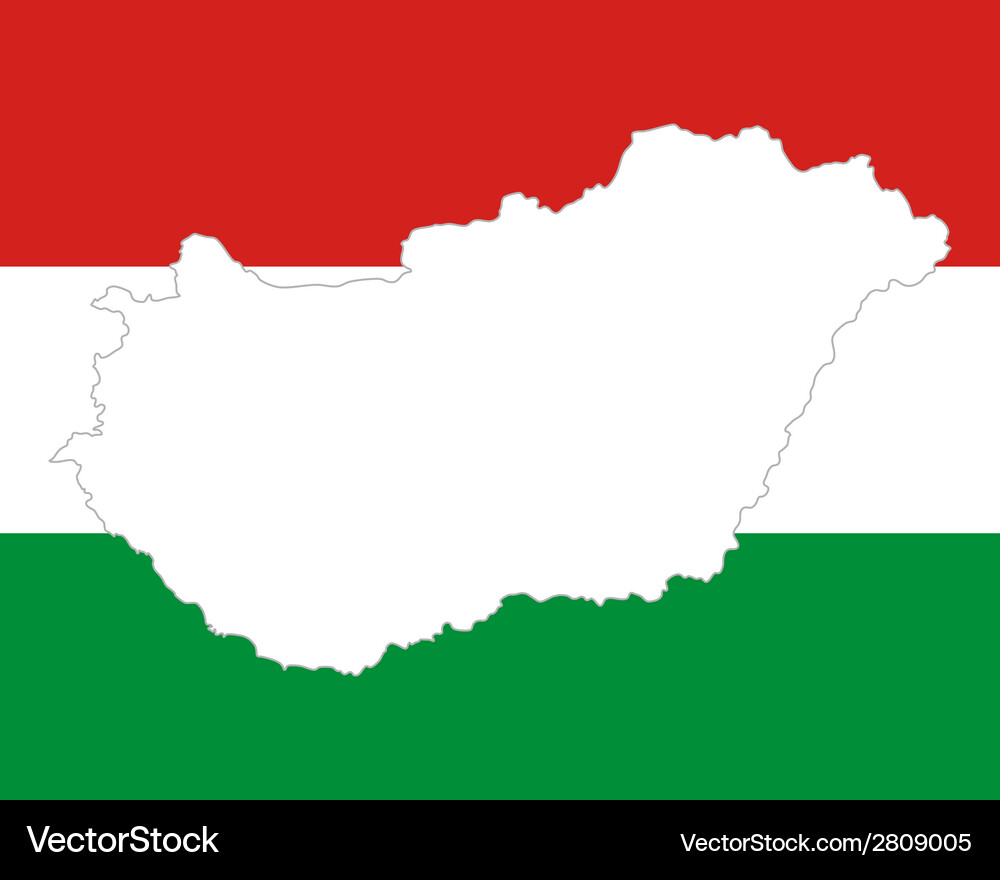 Map and flag of hungary Royalty Free Vector Image