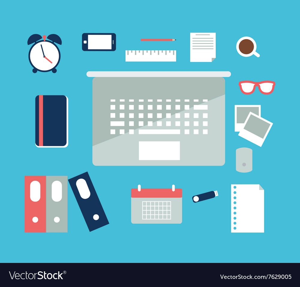 Office flat Royalty Free Vector Image - VectorStock