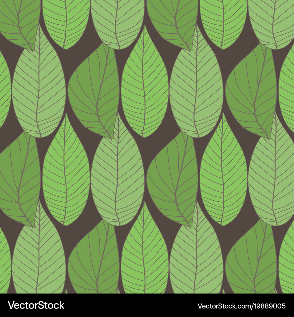 Pattern of green leaves background Royalty Free Vector Image