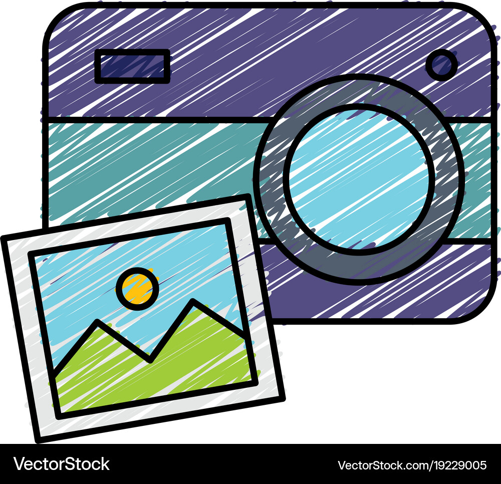Photographic camera with picture Royalty Free Vector Image
