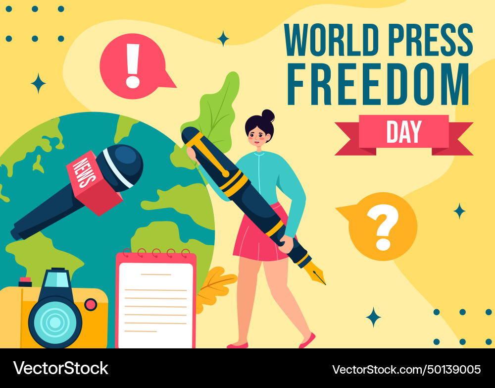 Press freedom day social media background flat Vector Image