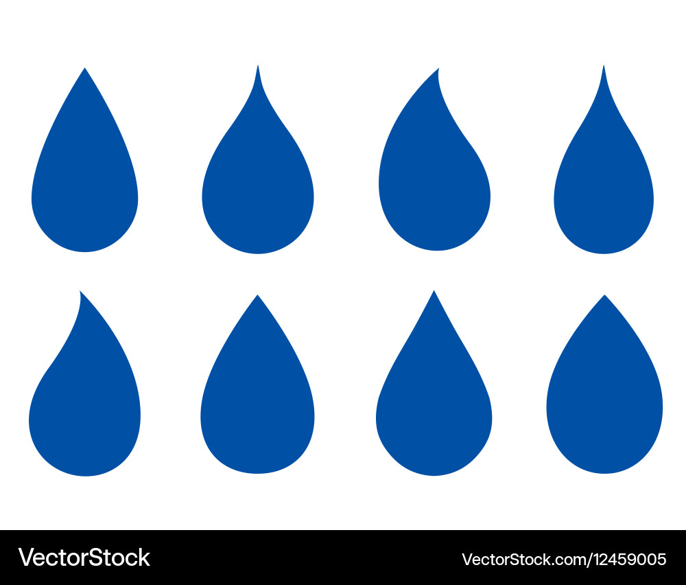 Set of drop silhouettes Royalty Free Vector Image