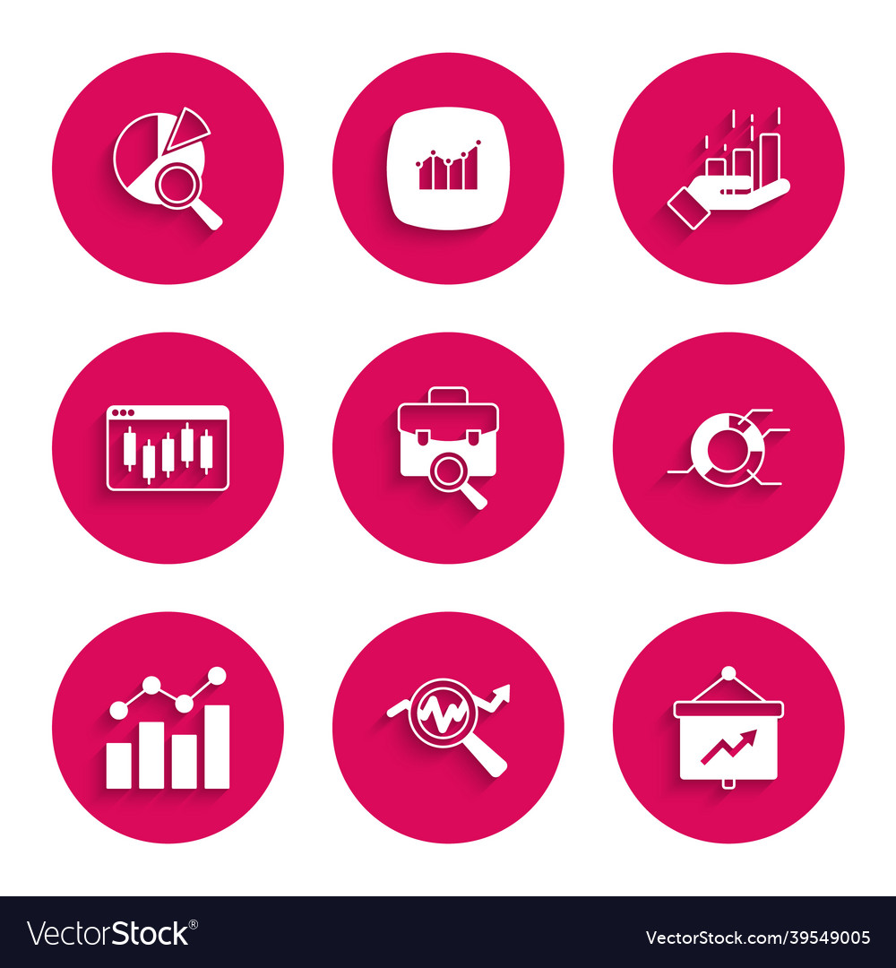 Set work search search data analysis board Vector Image