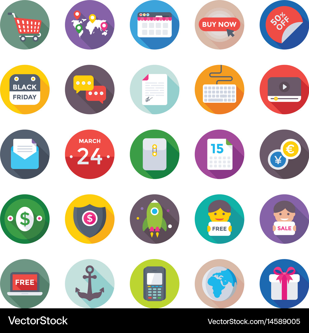 Shopping and commerce icons 7 Royalty Free Vector Image