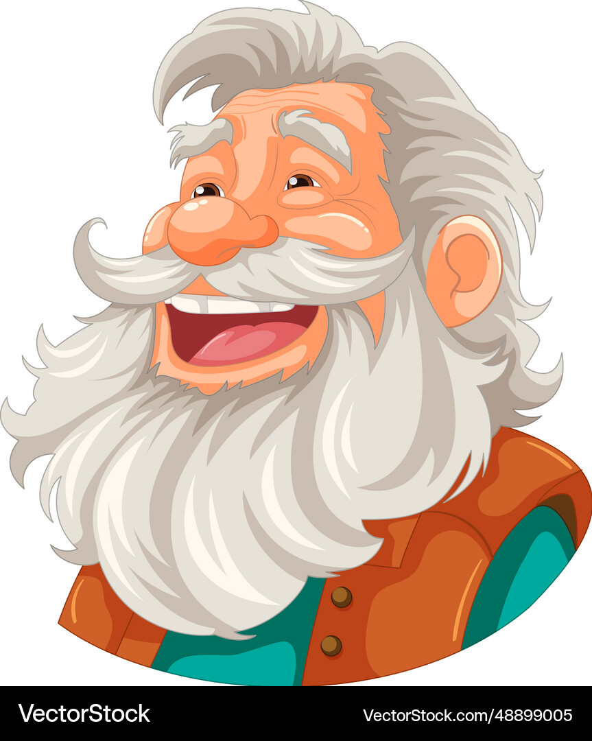 Smiling lumberjack old man cartoon character Vector Image