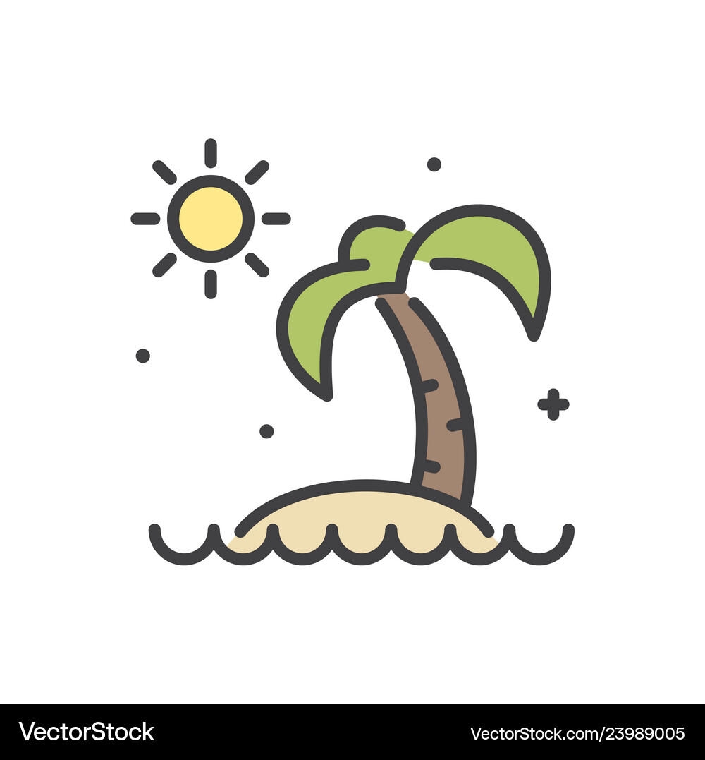 Summer line icon on white background for graphic Vector Image
