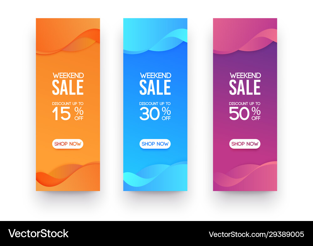 Three vertical elongated banners for advertising Vector Image