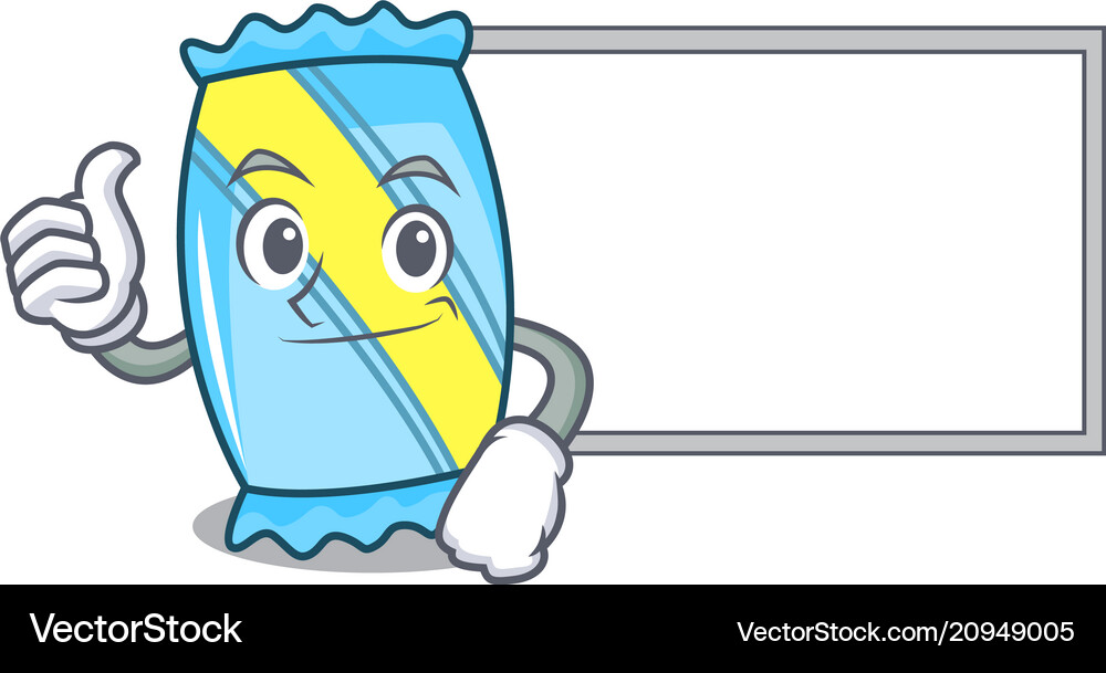Thumbs up with board candy character cartoon style