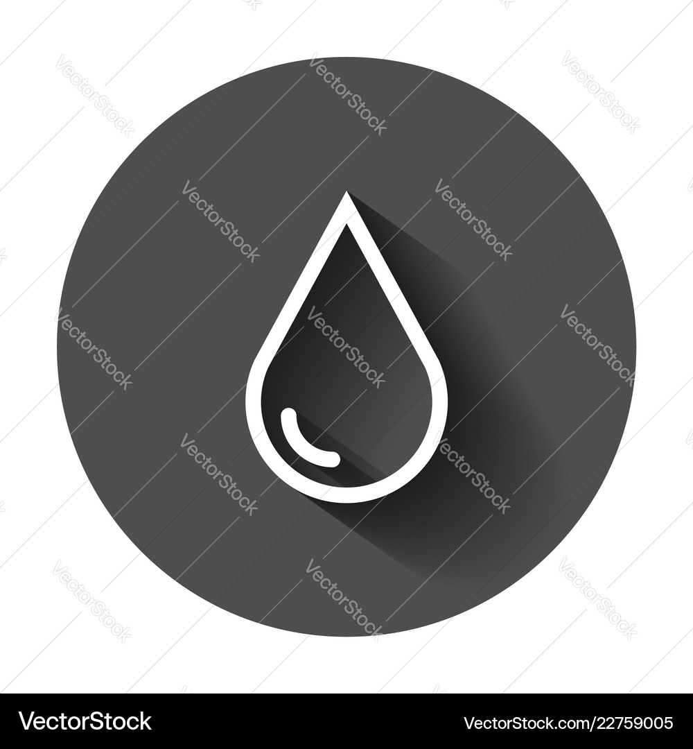 Water drop icon in flat style raindrop with long Vector Image
