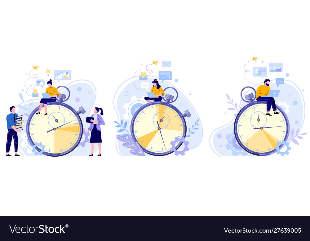 Work rate time management working hours timer Vector Image