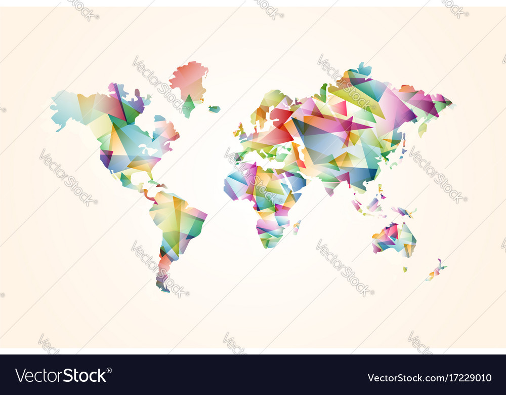 Abstract triangle world map concept Royalty Free Vector