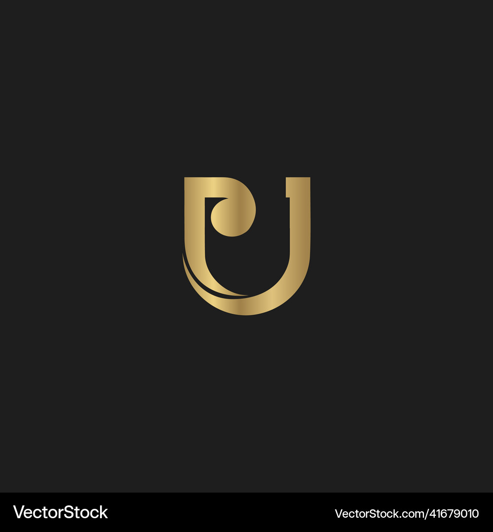 Alphabet initials logo ur ru u and r Royalty Free Vector