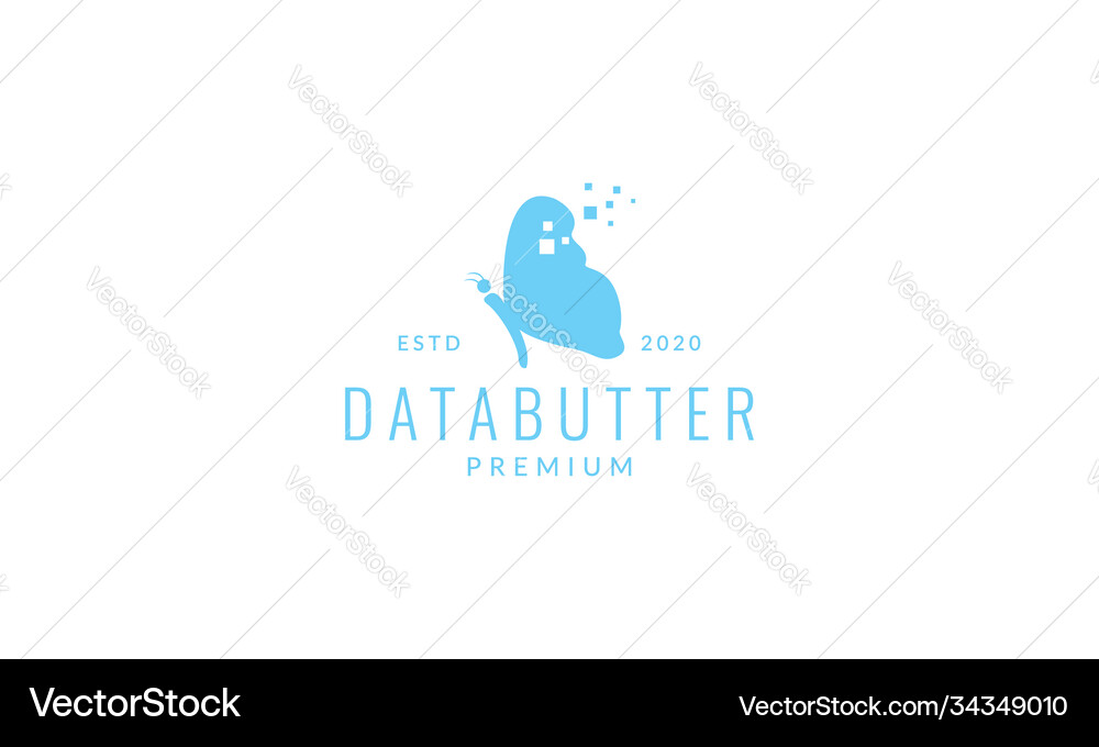 Animal insect butterfly wings with data tech logo Vector Image