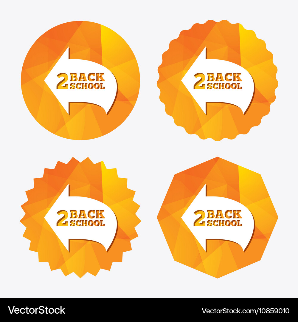 Back to school sign icon 2 symbol Royalty Free Vector Image
