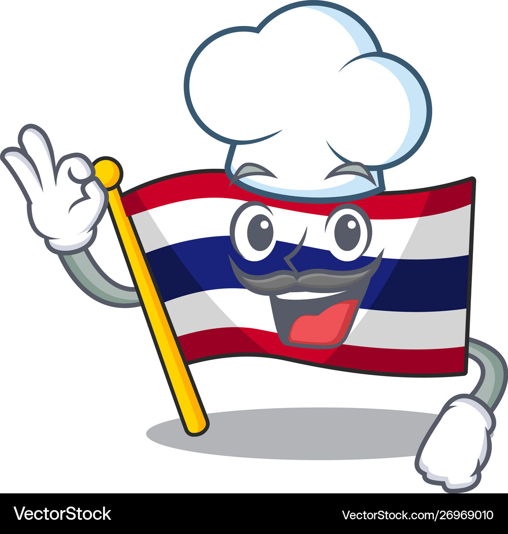 Chef flag thailand isolated with character Vector Image