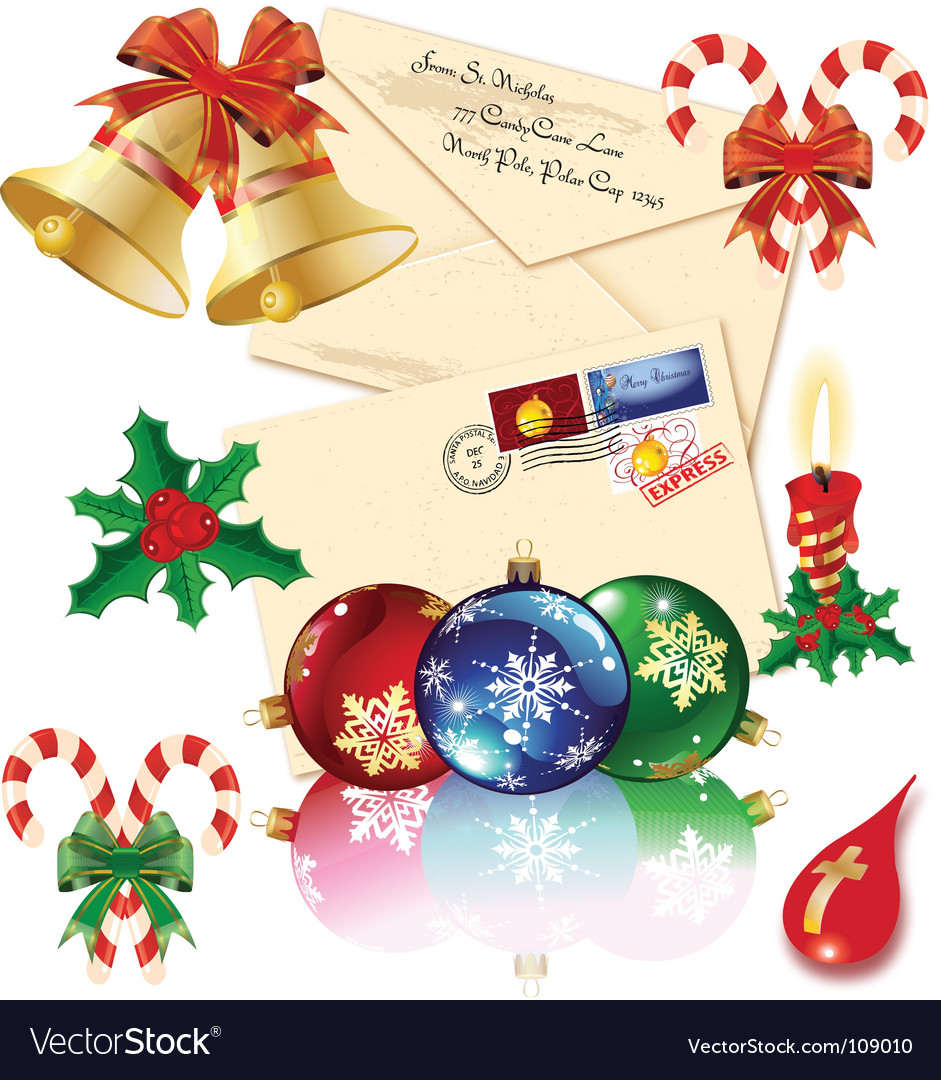 Christmas objects Royalty Free Vector Image - VectorStock