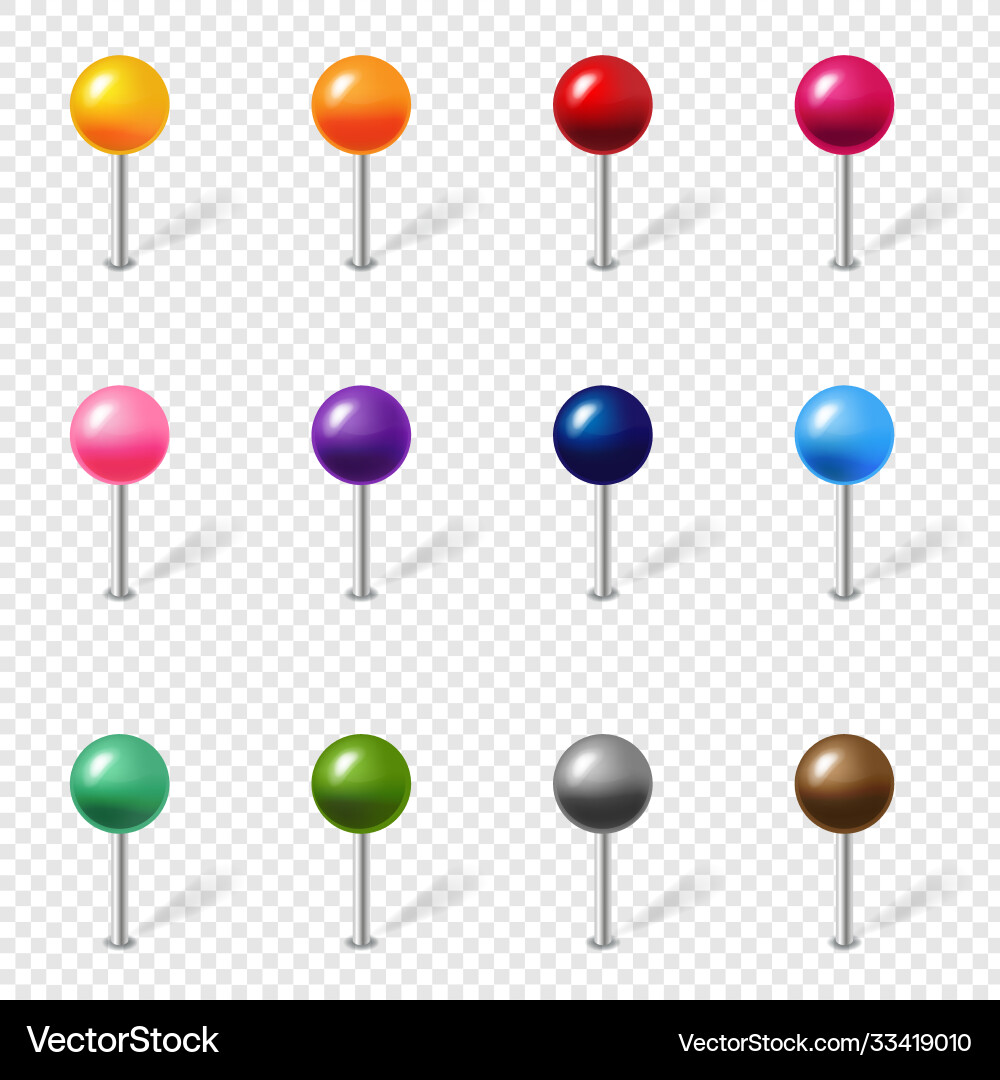 Color location pin set isolated transparent Vector Image