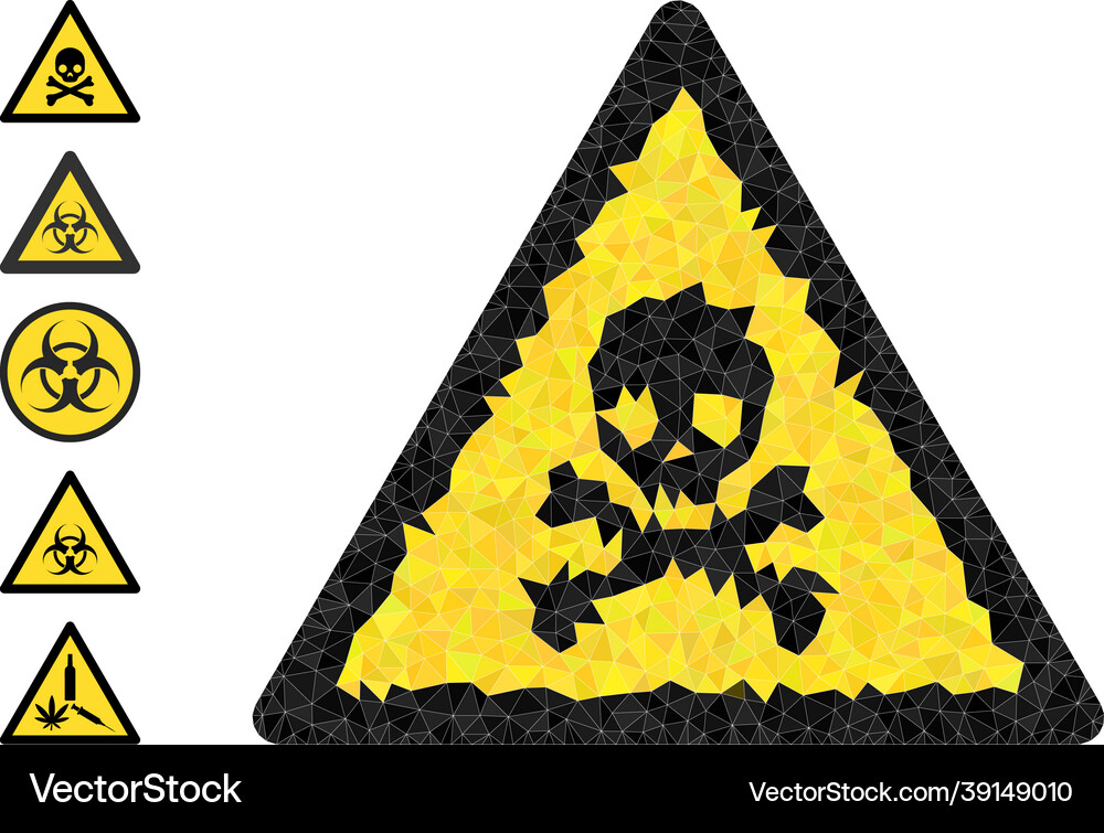 Death warning triangle icon and other icons Vector Image