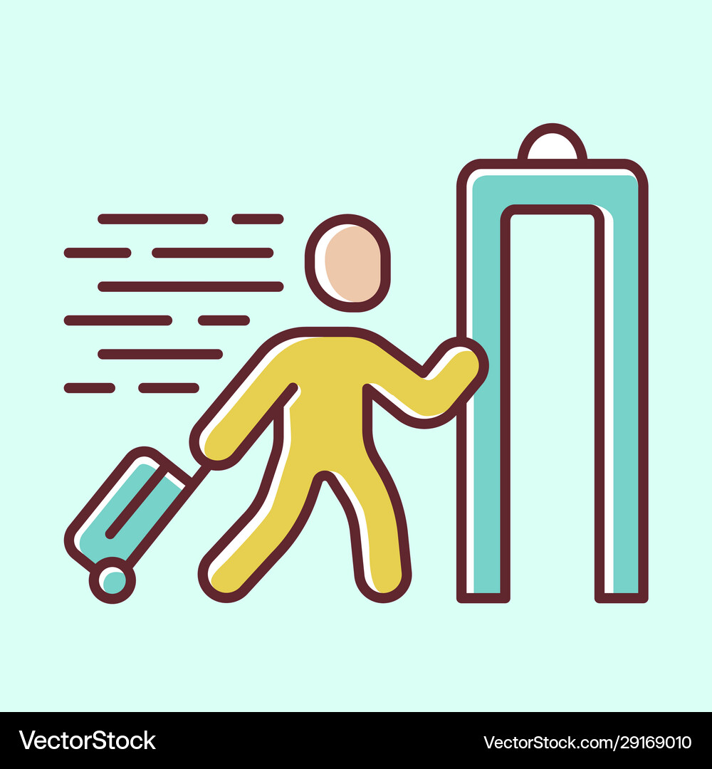 Express entry yellow color icon passenger passing Vector Image