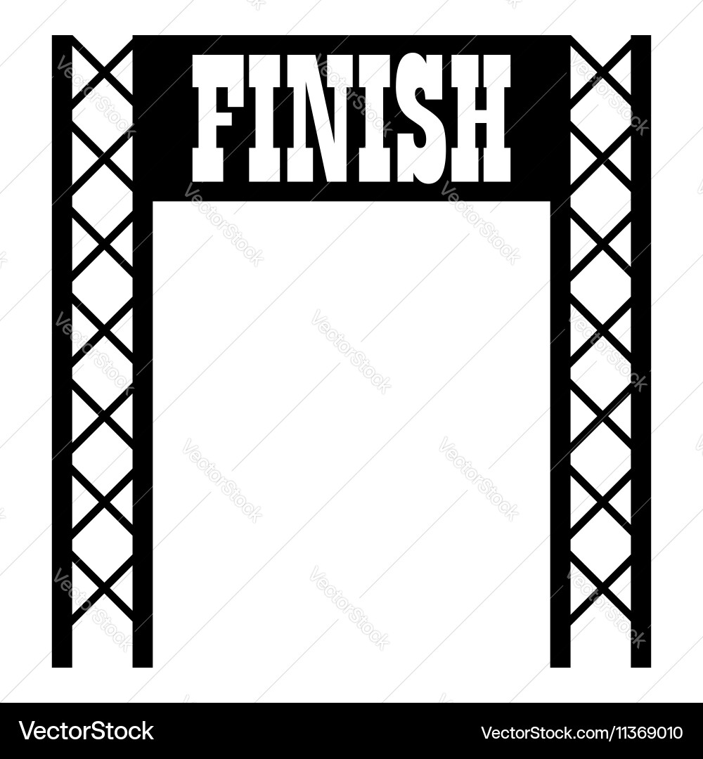 Gates racing finish icon simple style Royalty Free Vector