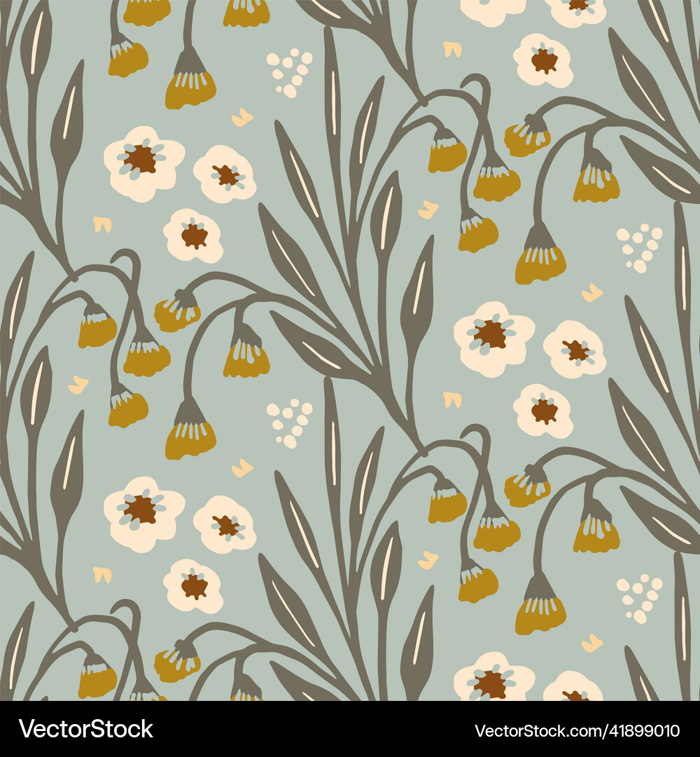 Gender neutral floral seamless background Vector Image
