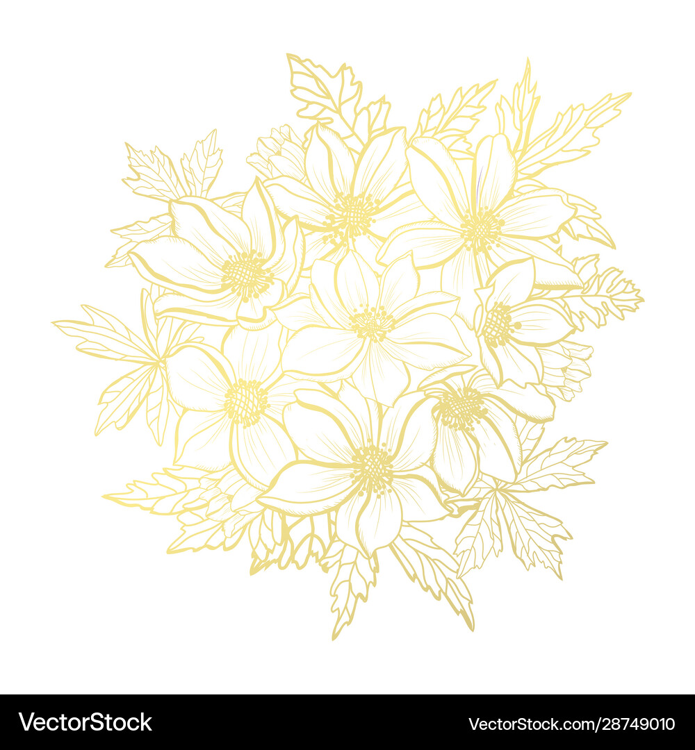 Golden floral decoration Royalty Free Vector Image