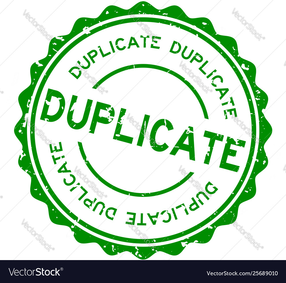 Grunge green duplicate word round rubber seal Vector Image