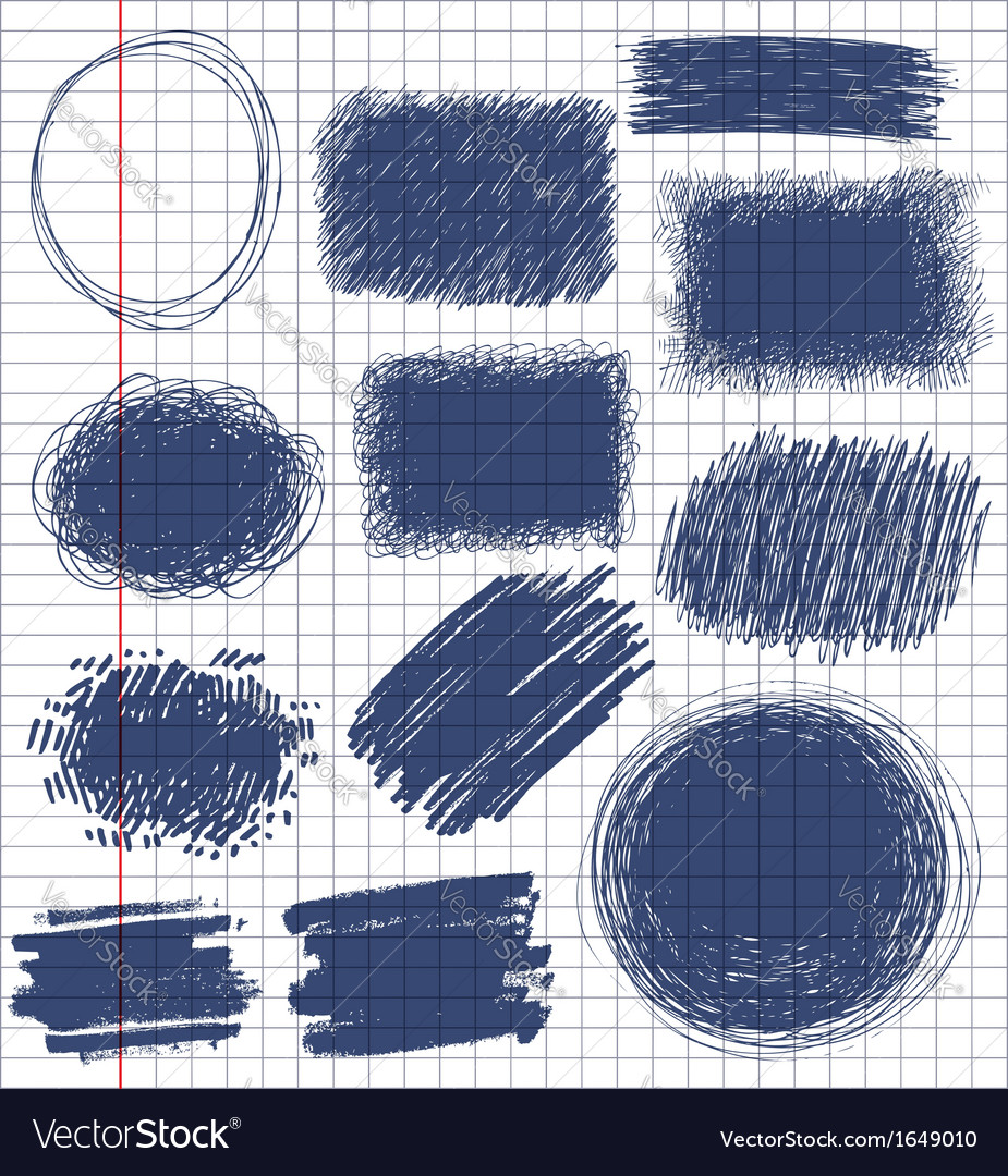 Hand-painted strokes Royalty Free Vector Image