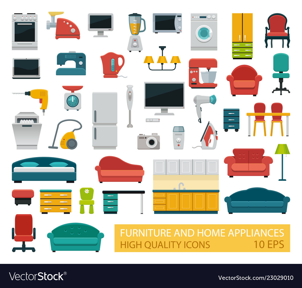 High quality icons of home appliances Royalty Free Vector
